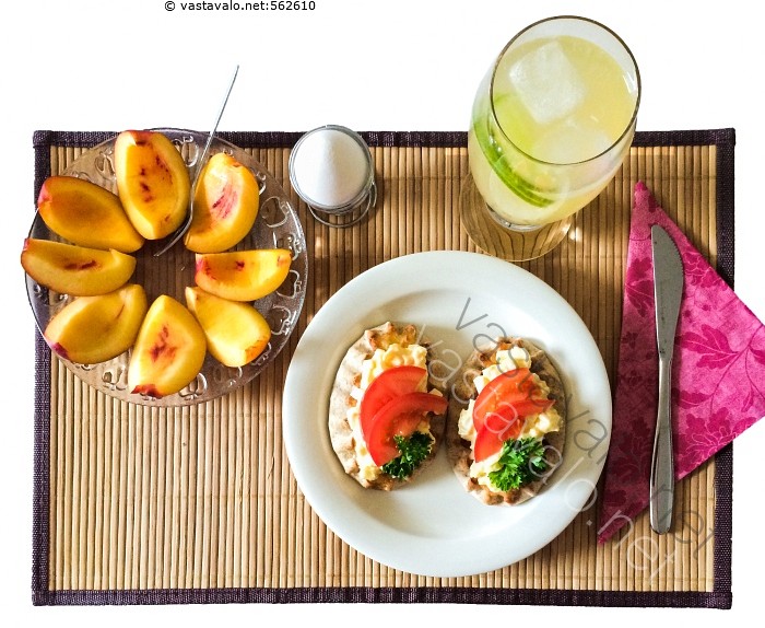 Kuva: Aamiainen - aamiainen aamupala brunssi ruoka kattaus nektariini ...