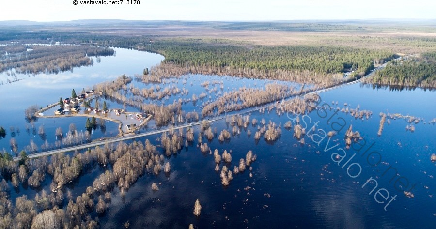 Kuva: Tulviva Ounasjoki - tulva tulvia joki Ounasjoki vesi vesistö ...