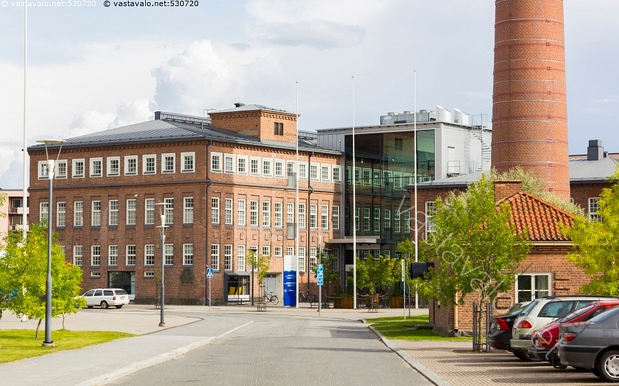 Kuva: Schaumanin vaneritehdas - kaupunki piippu tiilipiippu vanha ...