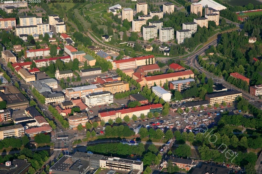 Kuva: Salo - ilmakuva ilmavalokuva Salo keskusta iltatori tori ...