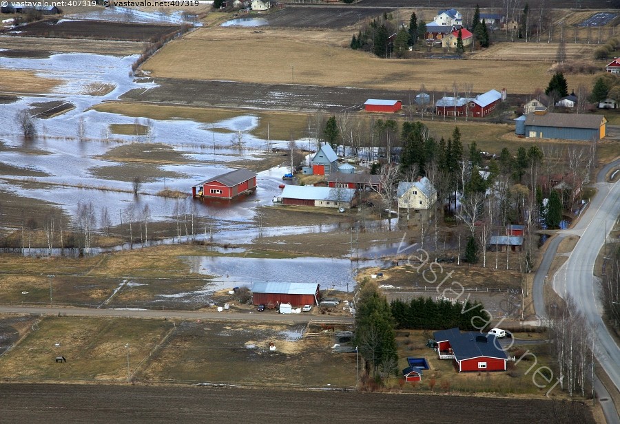 Kuva: Tulva Fossilassa - ilmakuva ilmavalokuva Etelä-Pohjanmaa Ilmajoki ...