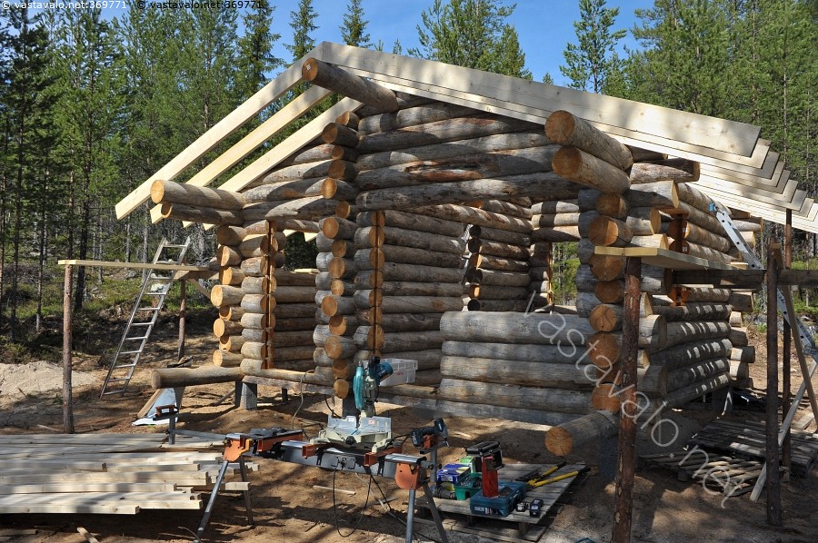Kuva: Mökin rakentaminen IV - rakentaminen työmaa rakennustyömaa ...