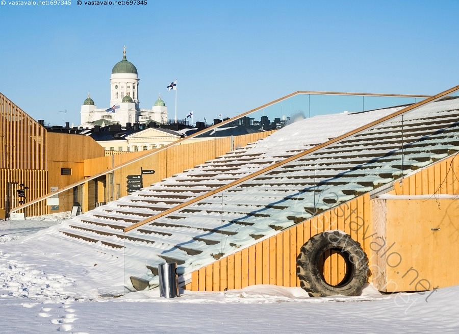 Kuva: Talvinen Helsinki - portaat rappuset terassi lumi pakkanen talvi ...
