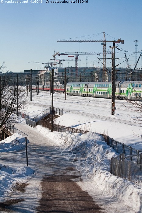 Kuva: Ratapiha - Helsinki juna junaradat junarata junat junia lumi ...