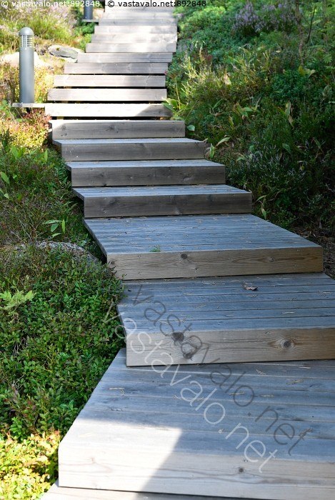 Kuva: Rinteeseen istutetut portaat - portaat puiset puinen rinne luonto ...