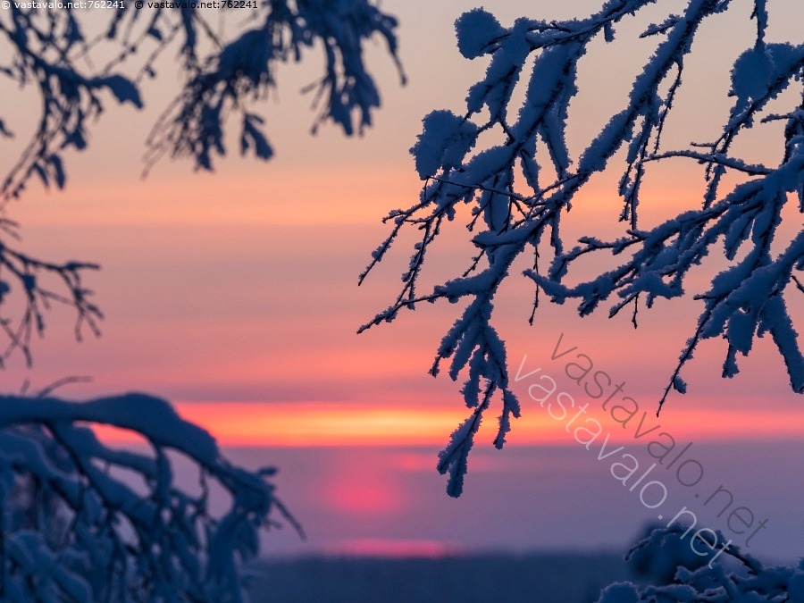 Kuva: Ilta - Lappi Lapin luonto auringonlasku iltarusko punainen ...