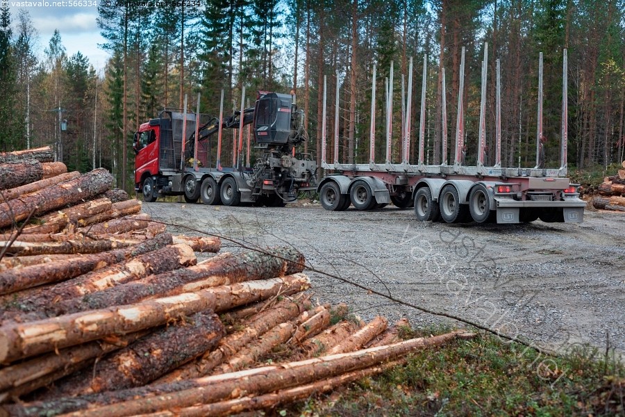 Kuva: Täysperävaunurekka - puutavara-auto rekka-auto liikenne kuljetus ...