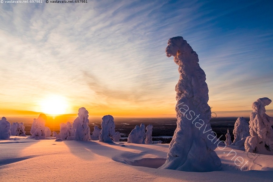 Kuva: Auringonlasku Äkäskerolla - Lappi tunturi lumi luminen talvi ...