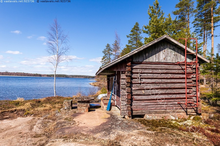 Kuva: Rantasauna - hirsi hirret hirsinen hirsirakennus rakennus vanha ...