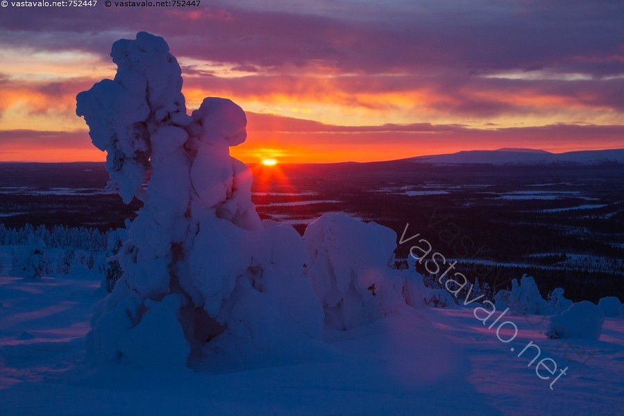 Kuva: Levitunturi - Levitunturi tunturi Lappi auringonlasku talvi lumi ...