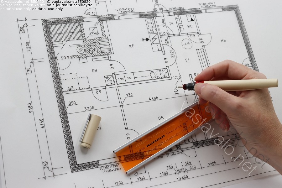 Kuva: Rakennuksen pohjakuva - rakennuspiirustus tekninen piirustus ...