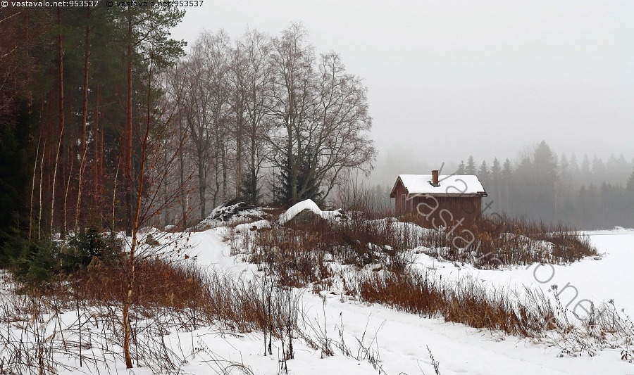 Kuva: Synkkä päivä - rakennus maaseutu maalaismaisema metsä puut puita ...